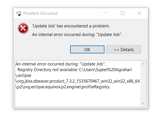 Everytime I Open App I Am Welcomed With An Error Update Job · Issue 11046 · Dbeaverdbeaver 