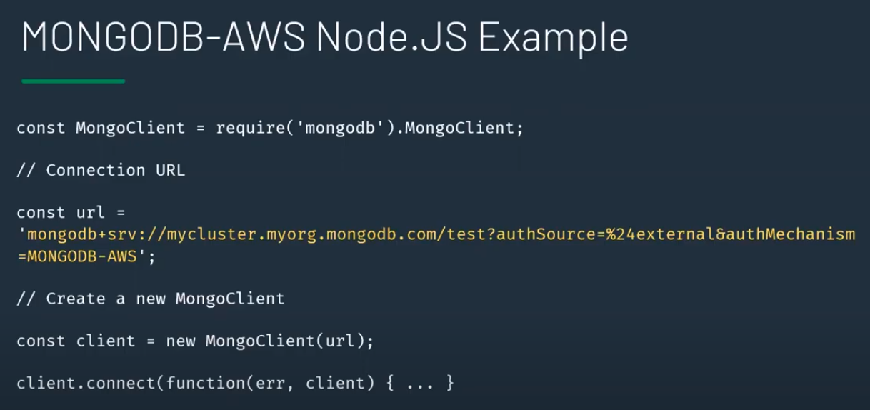 Feature: Using AWS IAM Authentication with MongoDB in Atlas · Issue #10106 · Automattic/mongoose ...