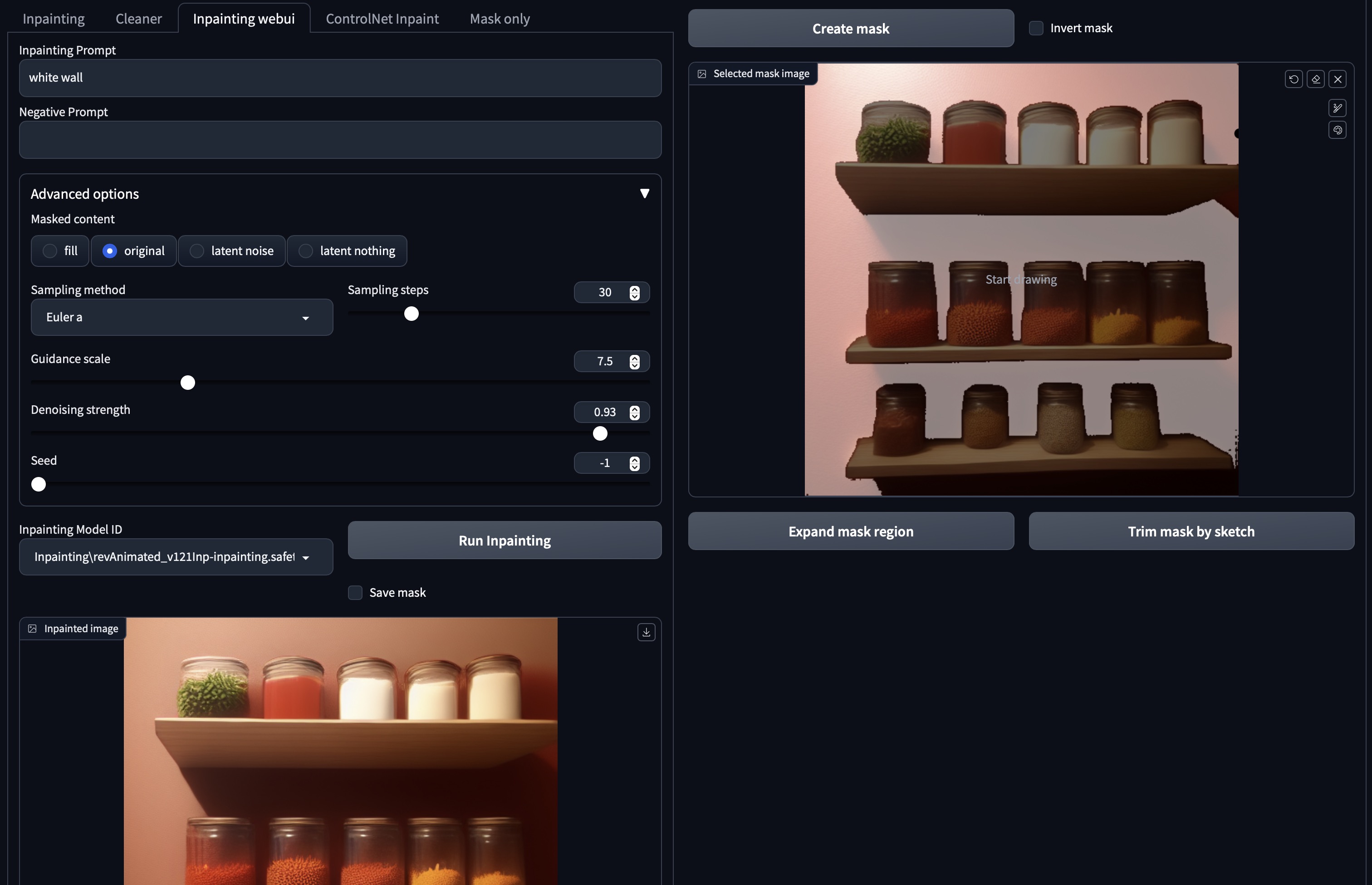 doesn't really apply or do anything · Issue #57 · Uminosachi/sd-webui-inpaint-anything · GitHub