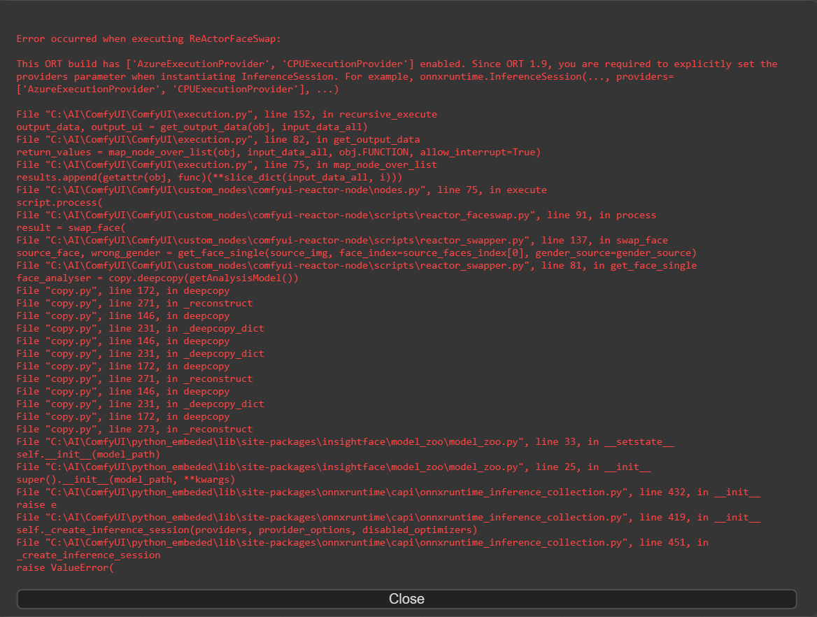 Error When Running New Install · Issue 37 · Gourieff Comfyui Reactor Node · Github