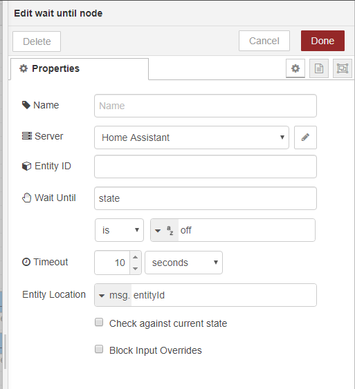 Trying To Us Wait Until · Issue 132 · Zachowjnode Red Contrib Home Assistant Websocket · Github