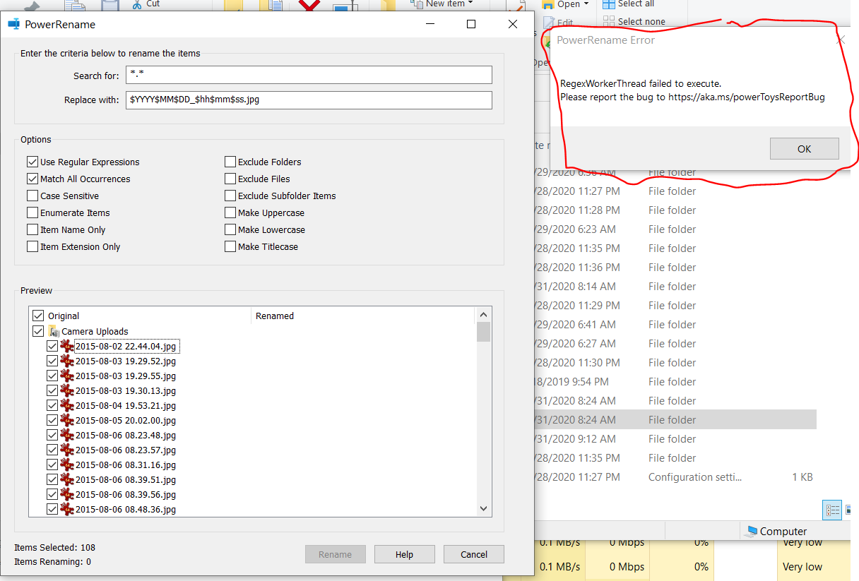 RegexWorkerThread failed to execute · Issue #8855 · microsoft/PowerToys ...