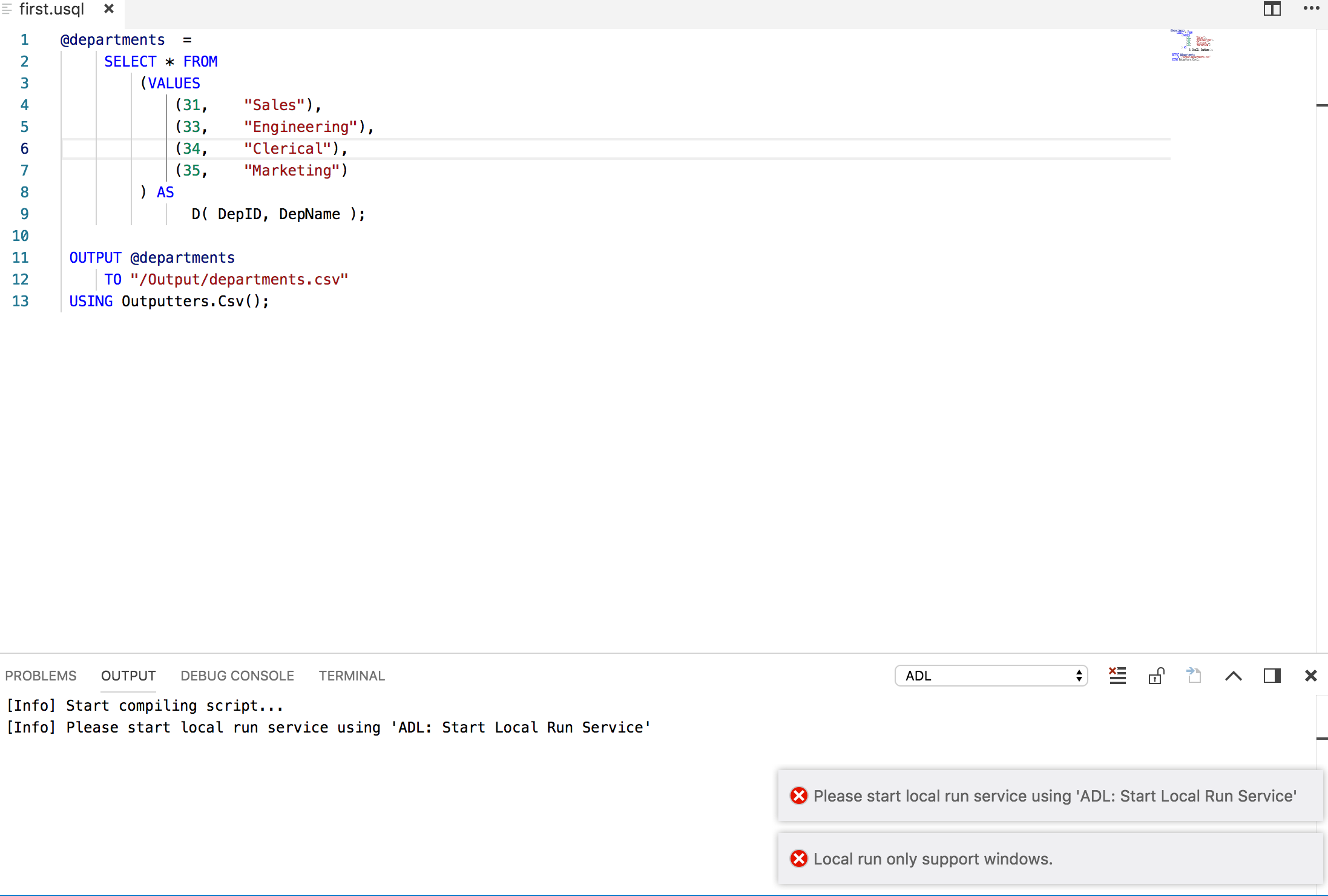 To compile a U-SQL script error · Issue #14767 · MicrosoftDocs/azure-docs · GitHub