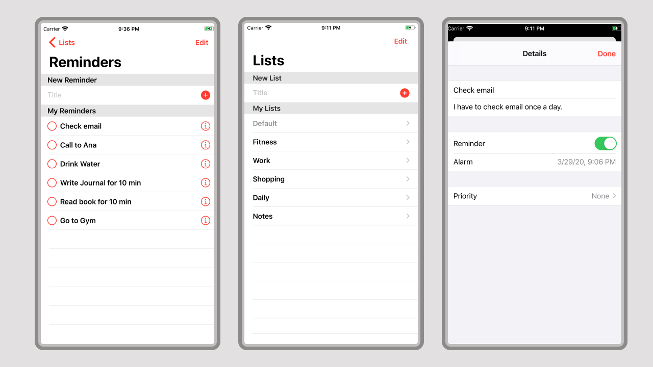 Github Gurjitsiquant Reminder An Ios Application For Daily Reminders Built Using Swiftui And