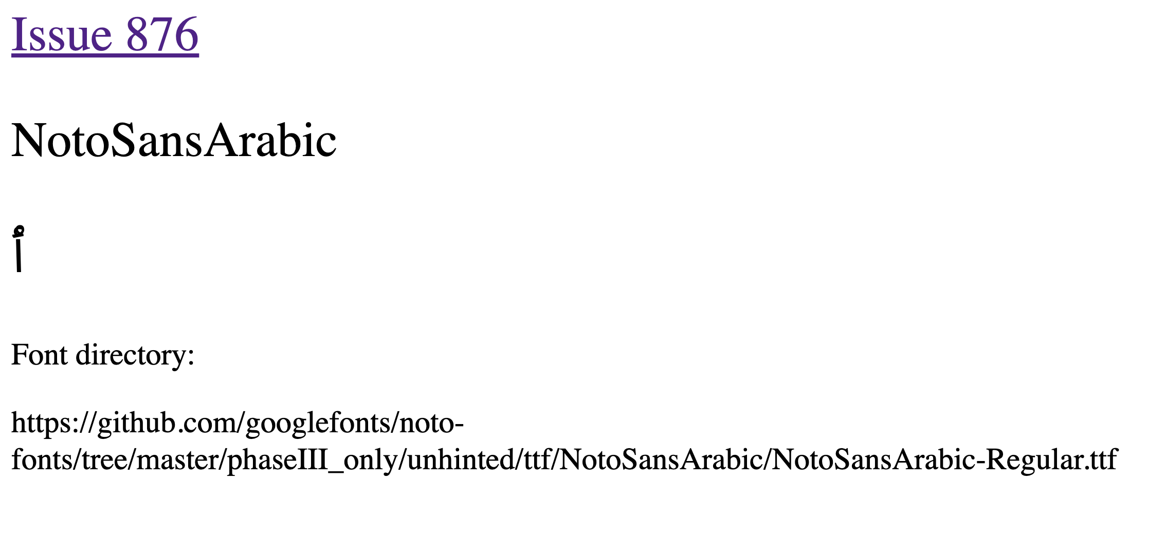 NotoSansArabic static font misplace diacritics · Issue #65 · notofonts/arabic · GitHub