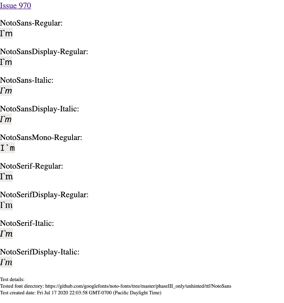Incorrect handling of '`' in NotoSans-Italic and NotoSansDisplay-Italic · Issue #319 · notofonts ...