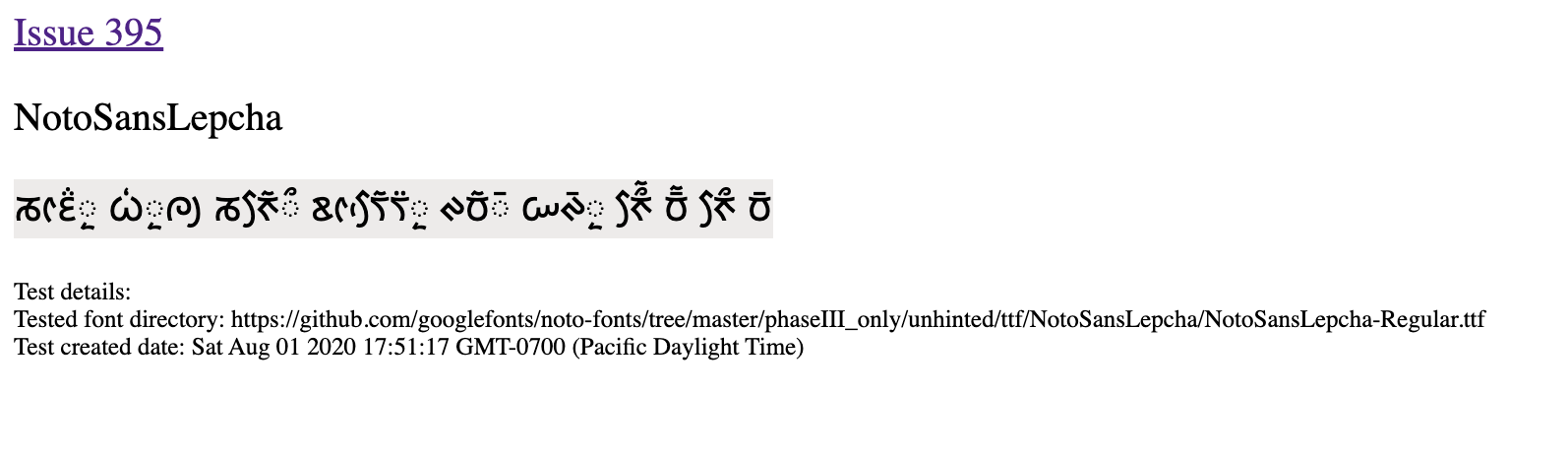Lepcha - stacked superscripts are misplaced horizontally · Issue #2 · notofonts/lepcha · GitHub