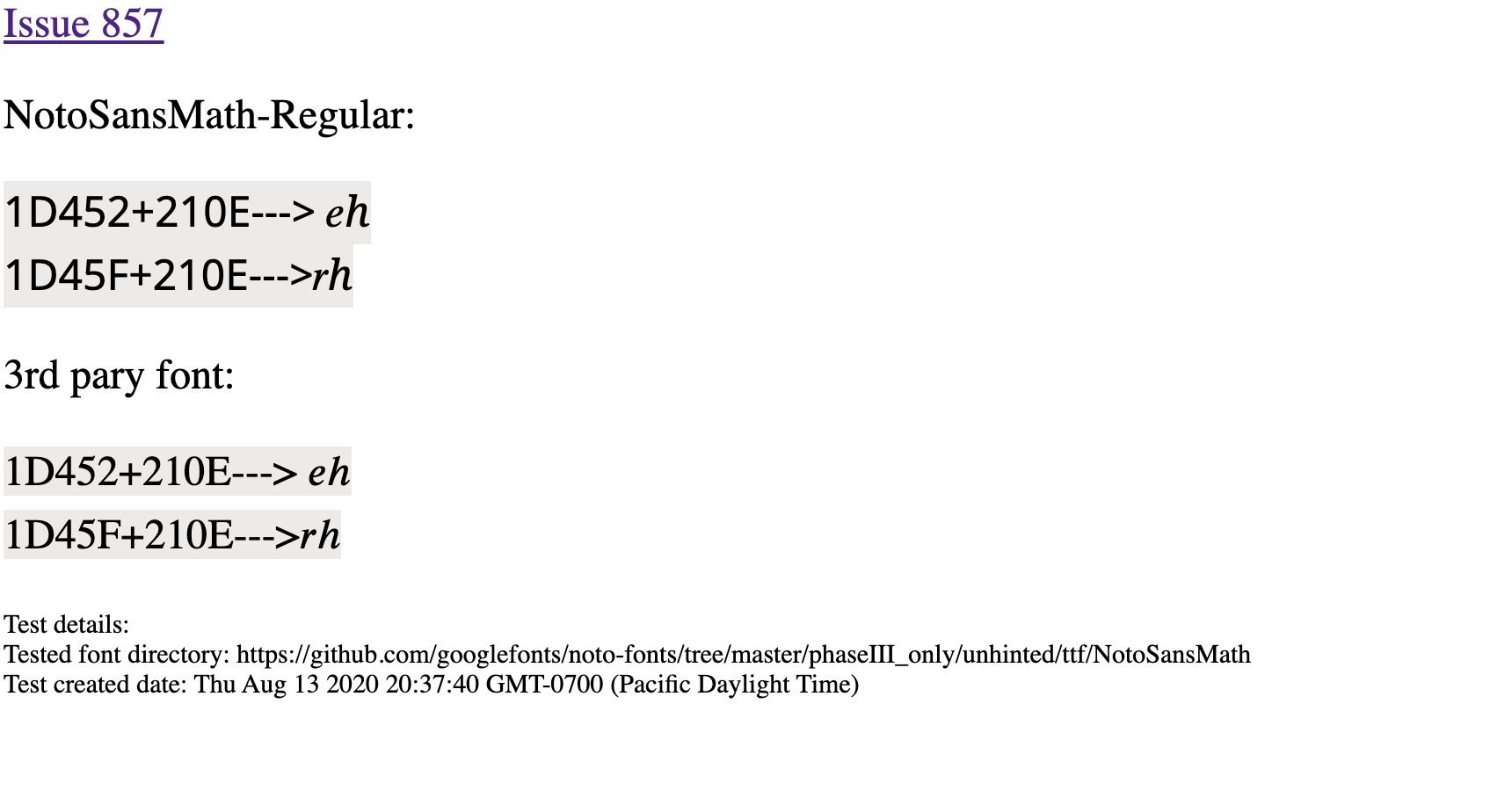 210E h planck costant doesn't fit in 1D455 mathematical italic small h ...