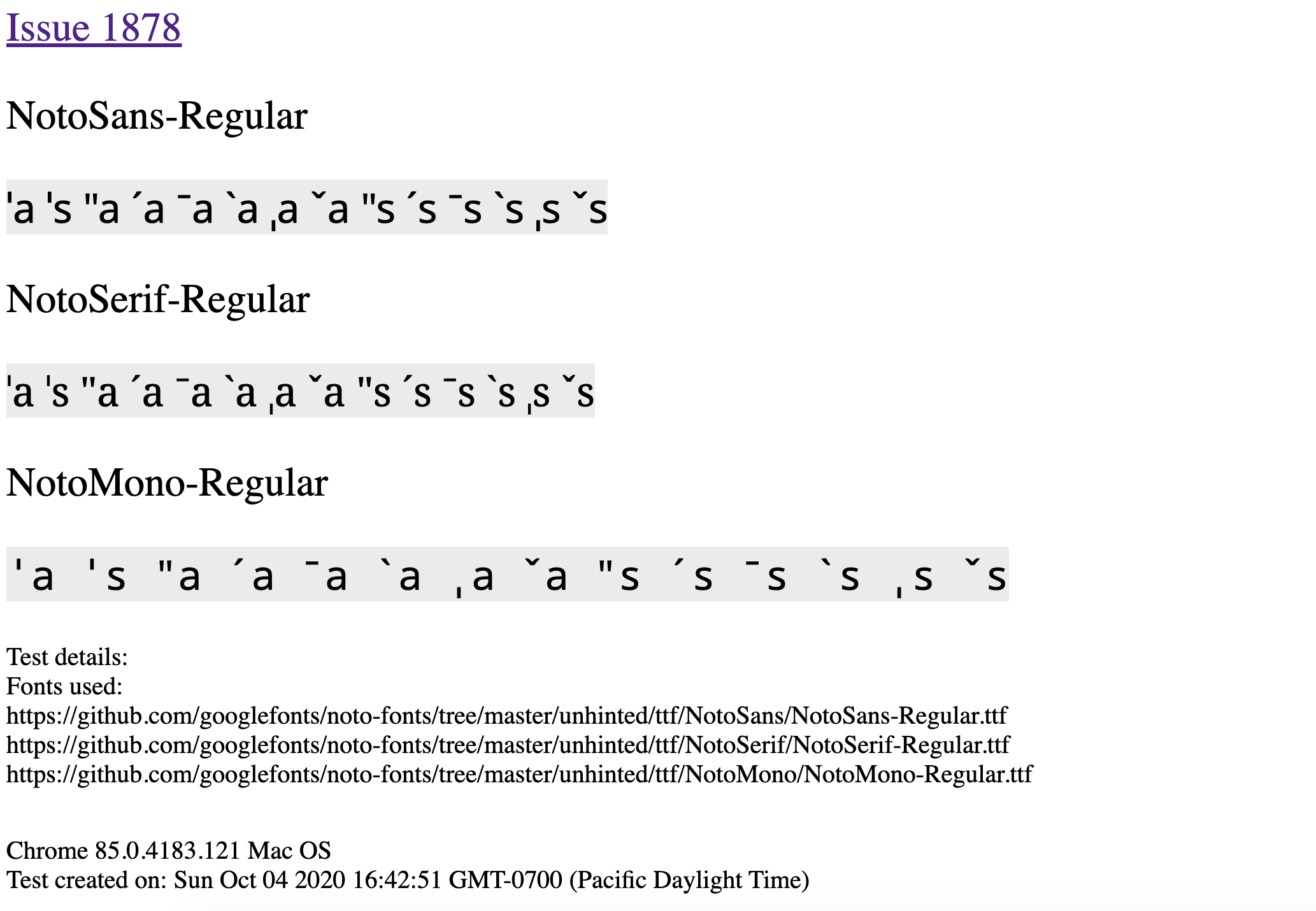 IPA primary stress symbol overlaps with following glyph in Arimo ...