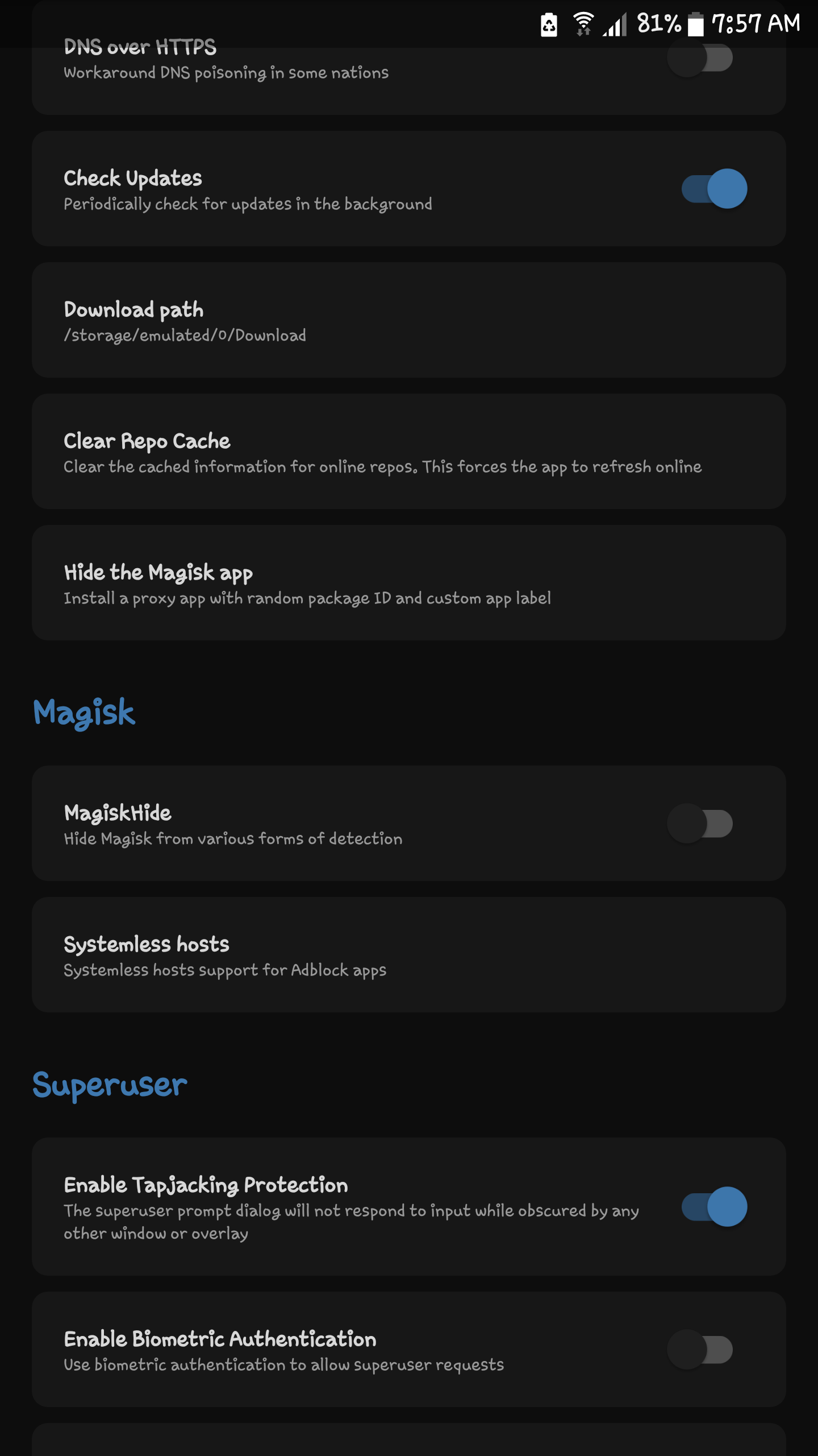 magisk crash or just closed when ever i click on magisk hide list ...