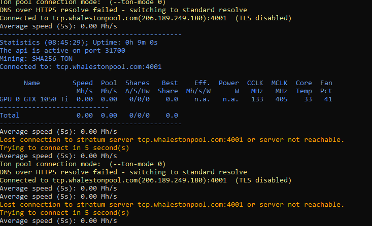 TONWhales pool issue · Issue #1980 · RainbowMiner/RainbowMiner · GitHub