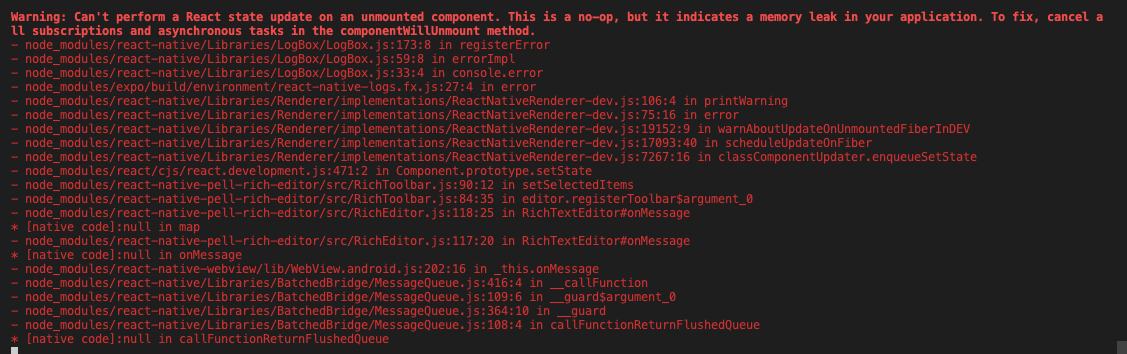 Warning Can T Perform A React State Update On An Unmounted Component This Is A No Op But It