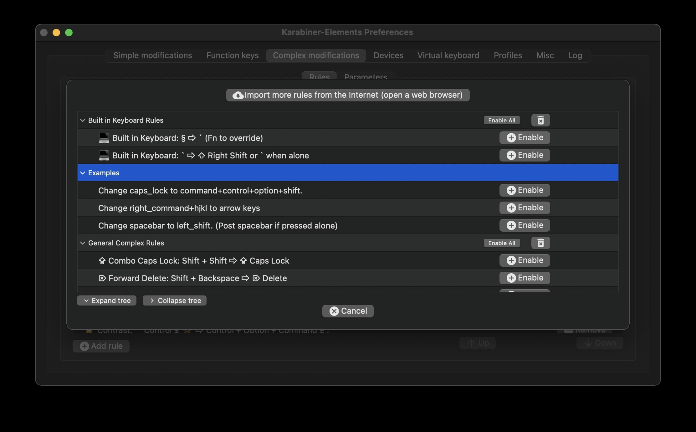 How to remove Example rules from Complex Modifications Picker? · Issue #2716 · pqrs-org ...