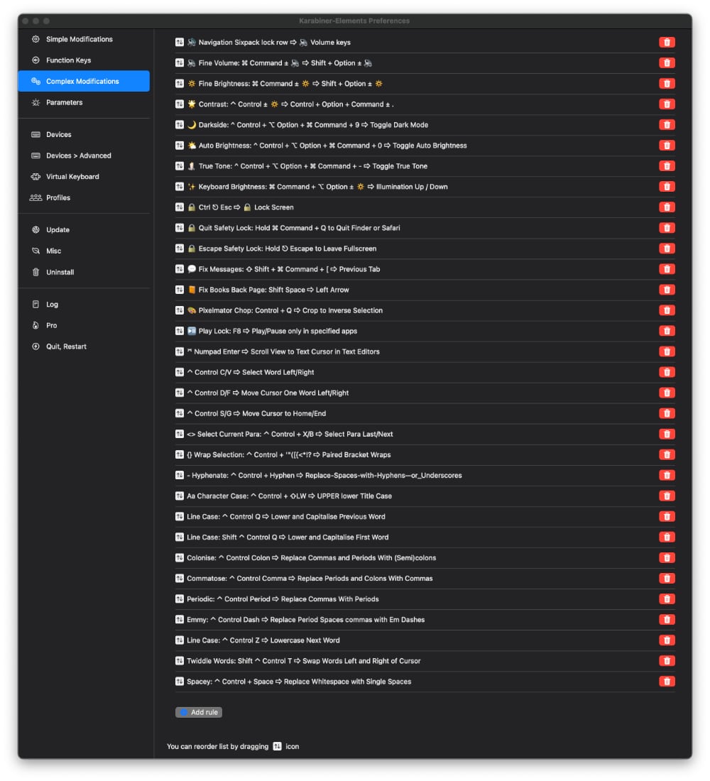 Broken list reordering when dragging ↕️ icon · Issue #3183 · pqrs-org/Karabiner-Elements · GitHub