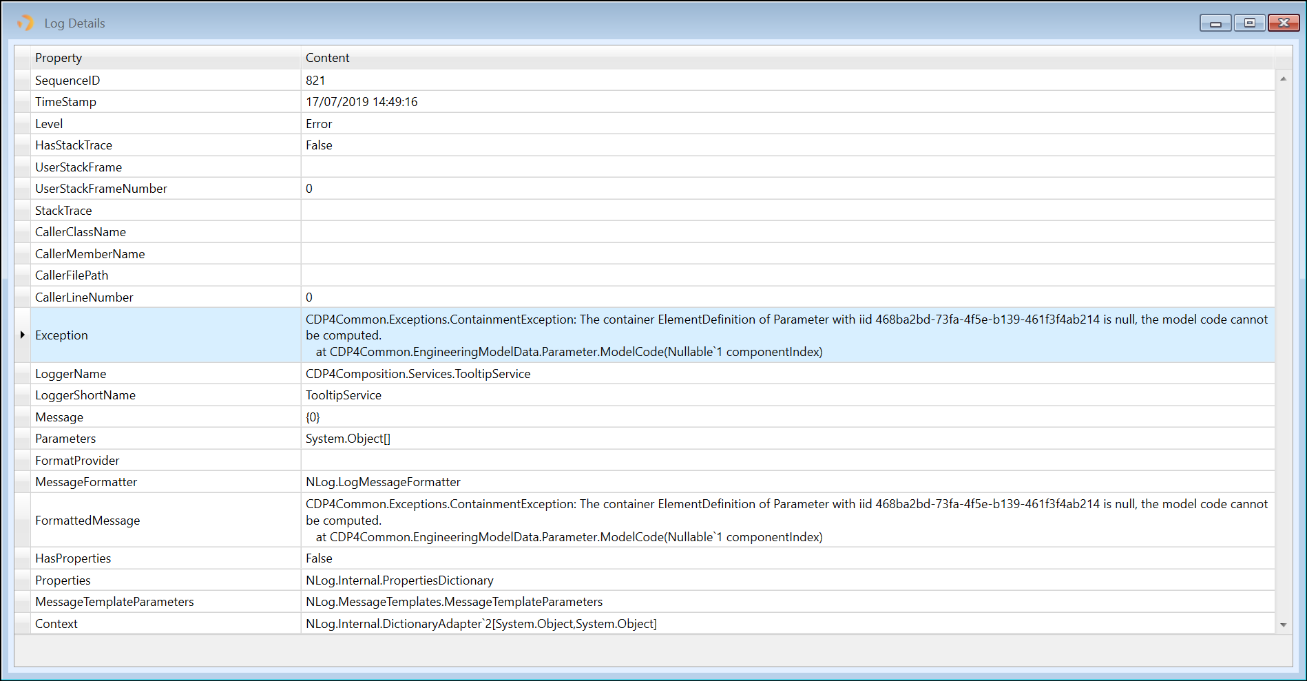 Opening Publication panel fails after creation of Option dependent parameter and providing ...