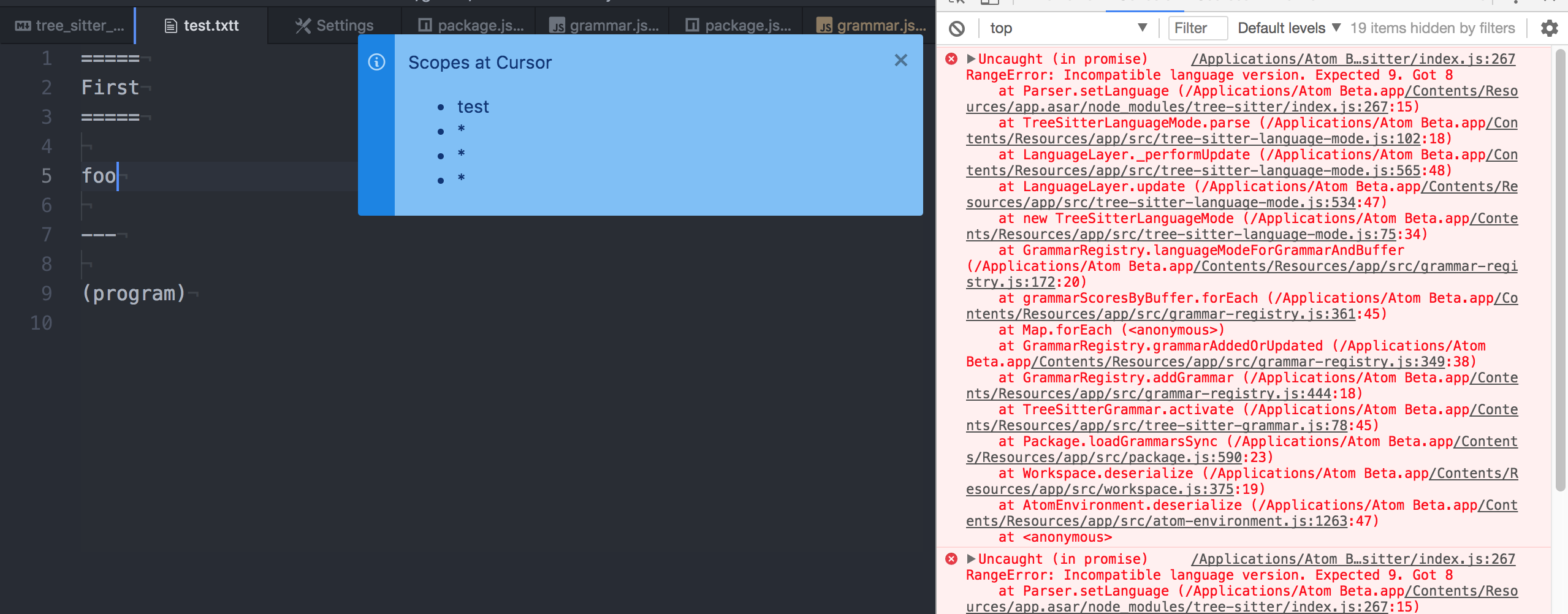 Tree-sitter compatibility with stable and beta · Issue #17777 · atom/atom · GitHub
