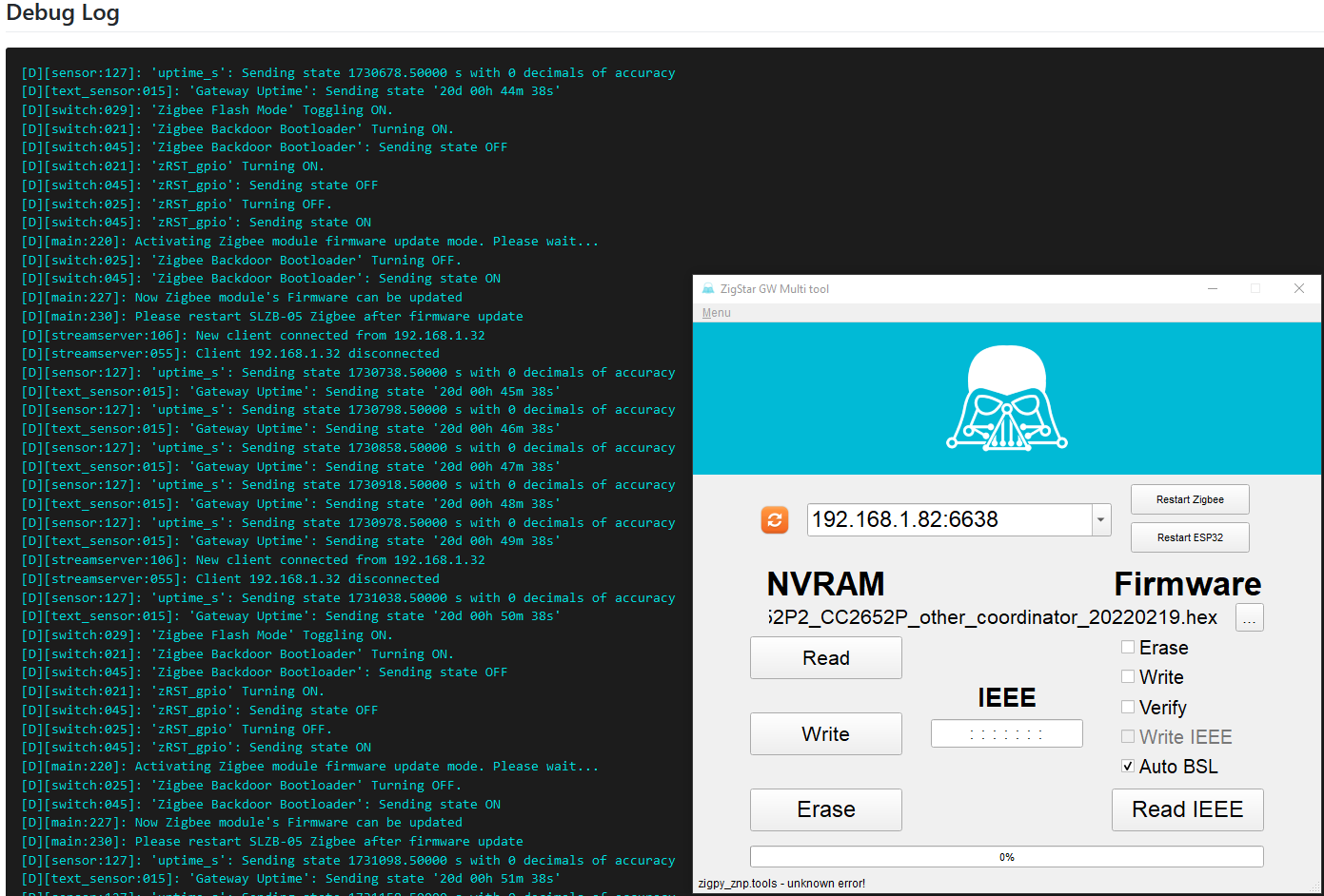 Smlight Slzb 05 Update Failed Wrong Magic Byte · Issue 363 · Koenkkz Stack Firmware · Github 
