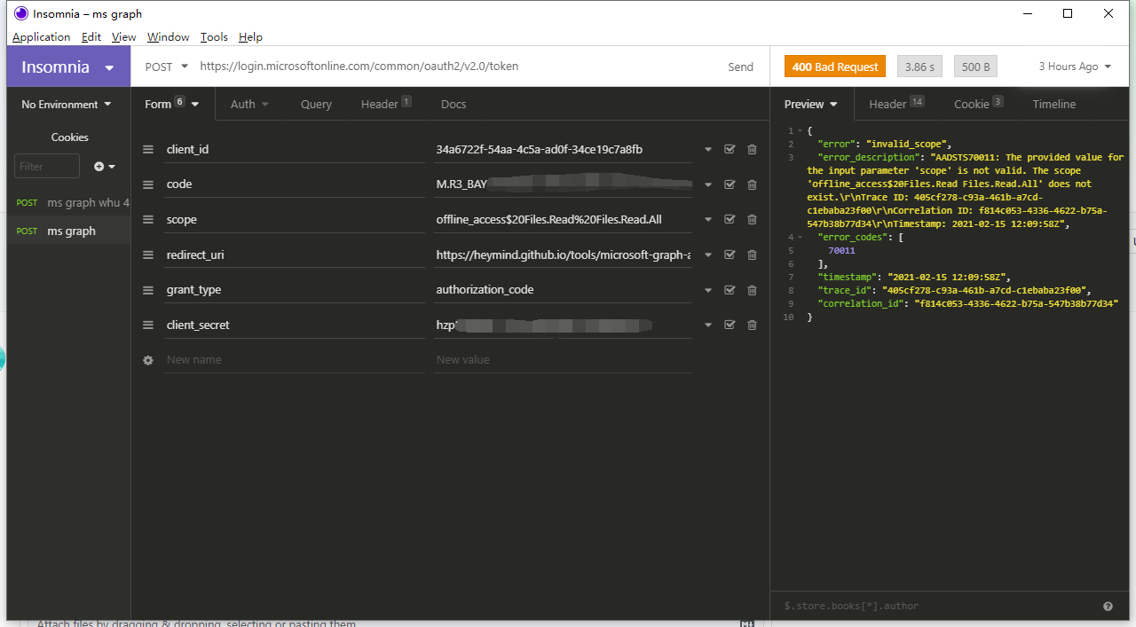 按照issue 3获取access token时出现error70011 · Issue #100 · spencerwooo/onedrive-cf-index · GitHub