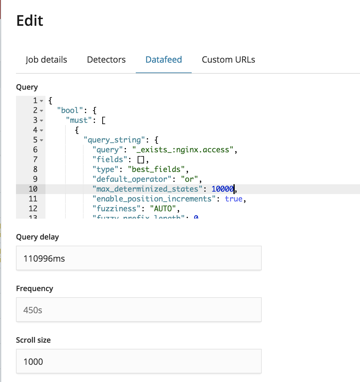 [ml] Ability To Edit Datafeed Query · Issue 22134 · Elastic Kibana · Github