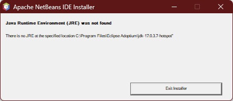 Difficulty with NB16 Windows installer · Issue #5060 · apache/netbeans · GitHub