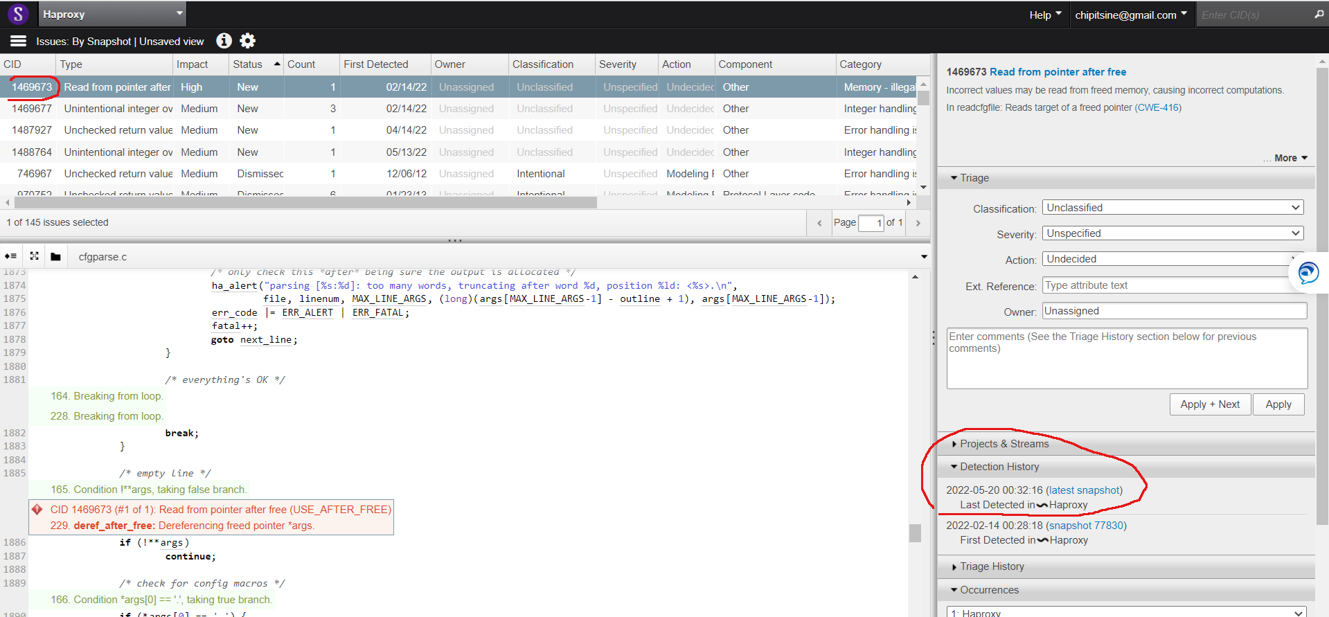 src/cfgparse.c: use after free suspected by coverity · Issue #1563 · haproxy/haproxy · GitHub