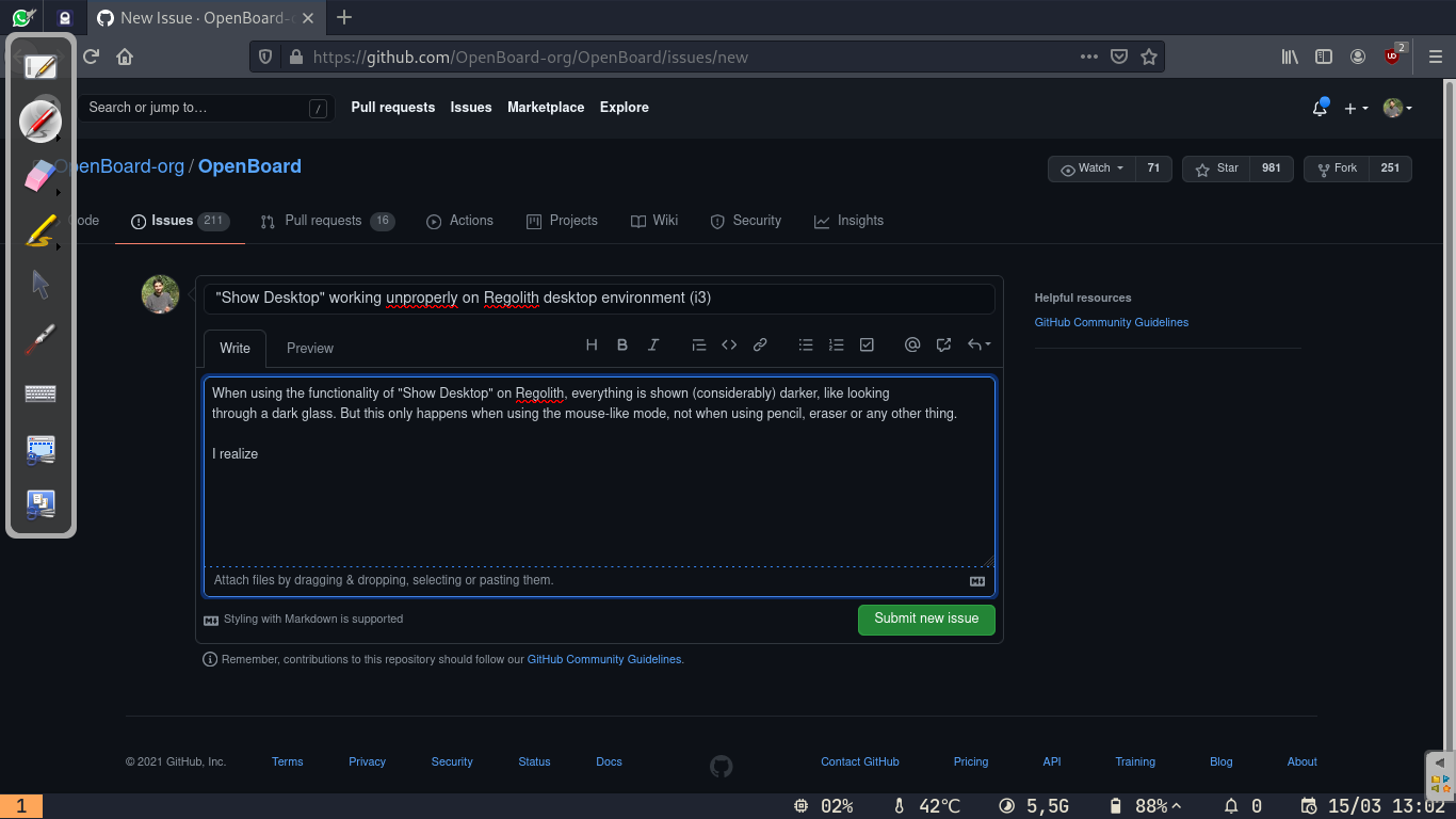 "Show Desktop" working unproperly on Regolith desktop environment (i3) · Issue #461 · OpenBoard ...