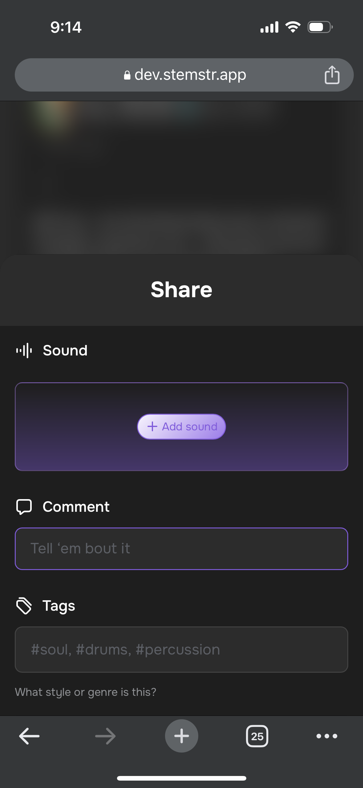 Share Button Below Fold On Mobile · Issue 48 · Stemstrclient · Github