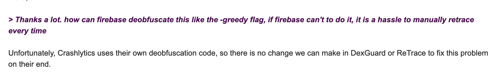 Firebase crashlytics stack info obfuscated · Issue #3159 · firebase/firebase-android-sdk · GitHub