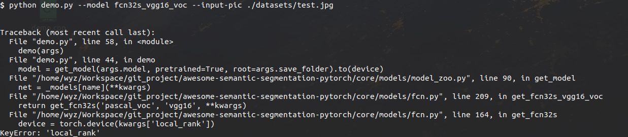 Keyerror Localrank · Issue 57 · Tramacawesome Semantic Segmentation Pytorch · Github