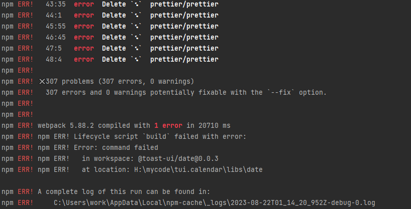 npm install error · Issue #1415 · nhn/tui.calendar · GitHub