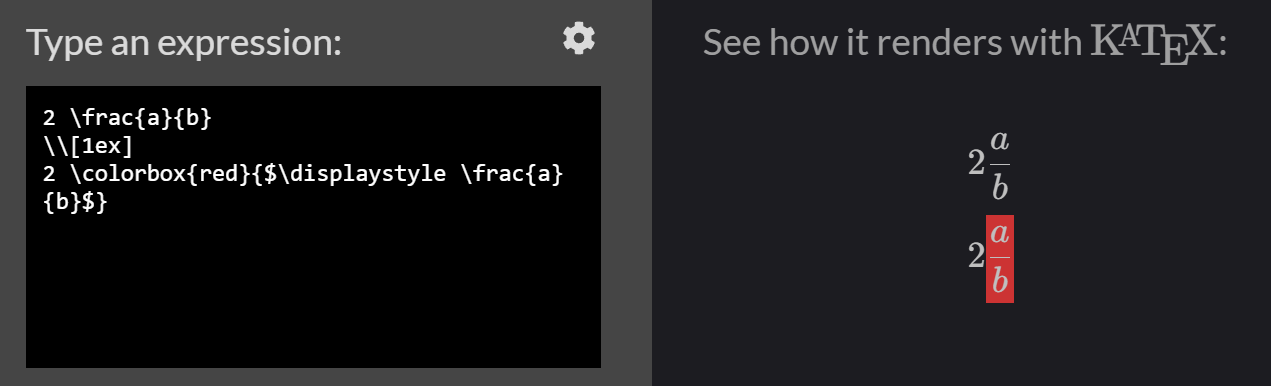 Background Color For Math In Display Mode Rendering A Zero Padding Box · Katex Katex 4940
