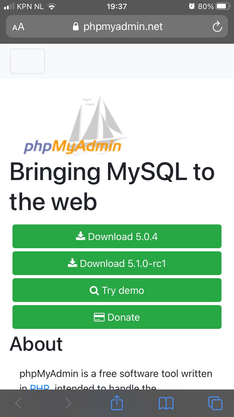 Menu Icon Missing On Mobile Site · Issue 141 · Phpmyadmin Website · Github