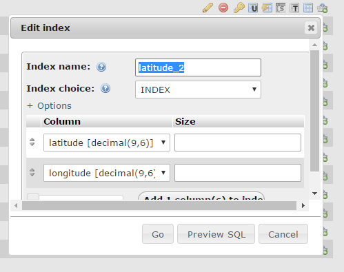 Edit Index Issue · Issue #13382 · phpmyadmin/phpmyadmin · GitHub