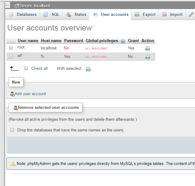 Edit user button missing · Issue #14808 · phpmyadmin/phpmyadmin · GitHub