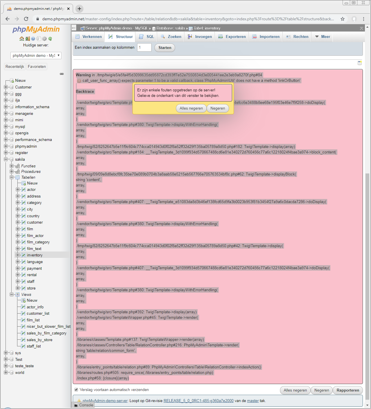 Errors @ Relations View · Issue #15589 · phpmyadmin/phpmyadmin · GitHub