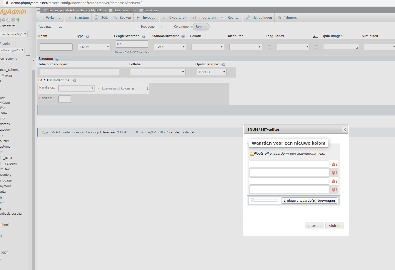 Enum Editor Delete Icon · Issue #15726 · phpmyadmin/phpmyadmin · GitHub