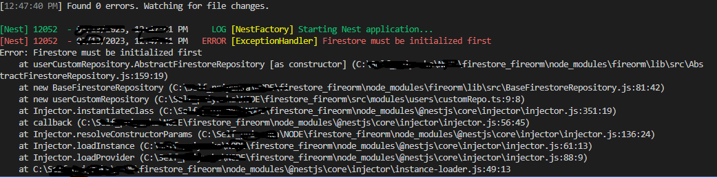 Error: Firestore must be initialized first - on using customRepository · Issue #323 · wovalle ...