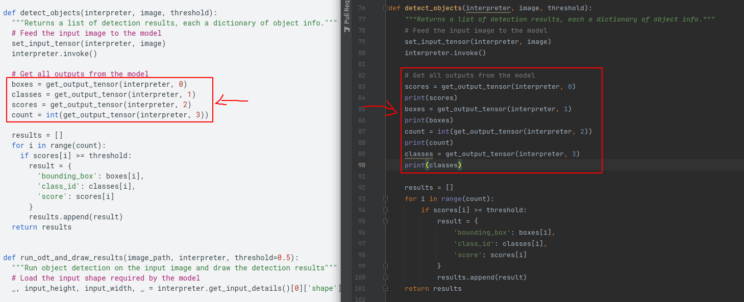 The difference in the return order of object detection results in tf2.5 ...