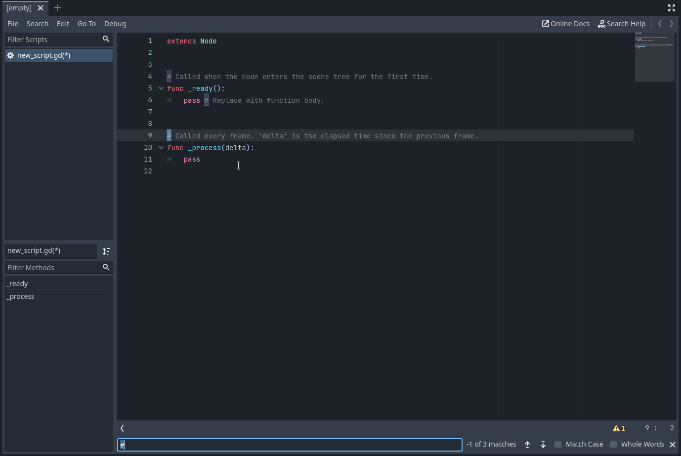 Ctrl-F find results in "-1 of n matches" · Issue #61713 · godotengine/godot · GitHub