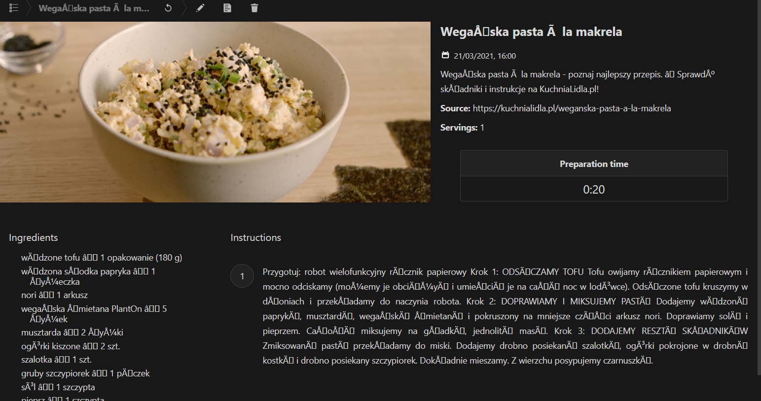 Problem with encoding some recipes · Issue #459 · nextcloud/cookbook · GitHub