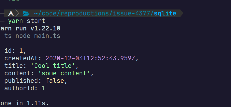 Sqlite Datetime Only Returns Date Not Time · Issue 4377 · Prisma