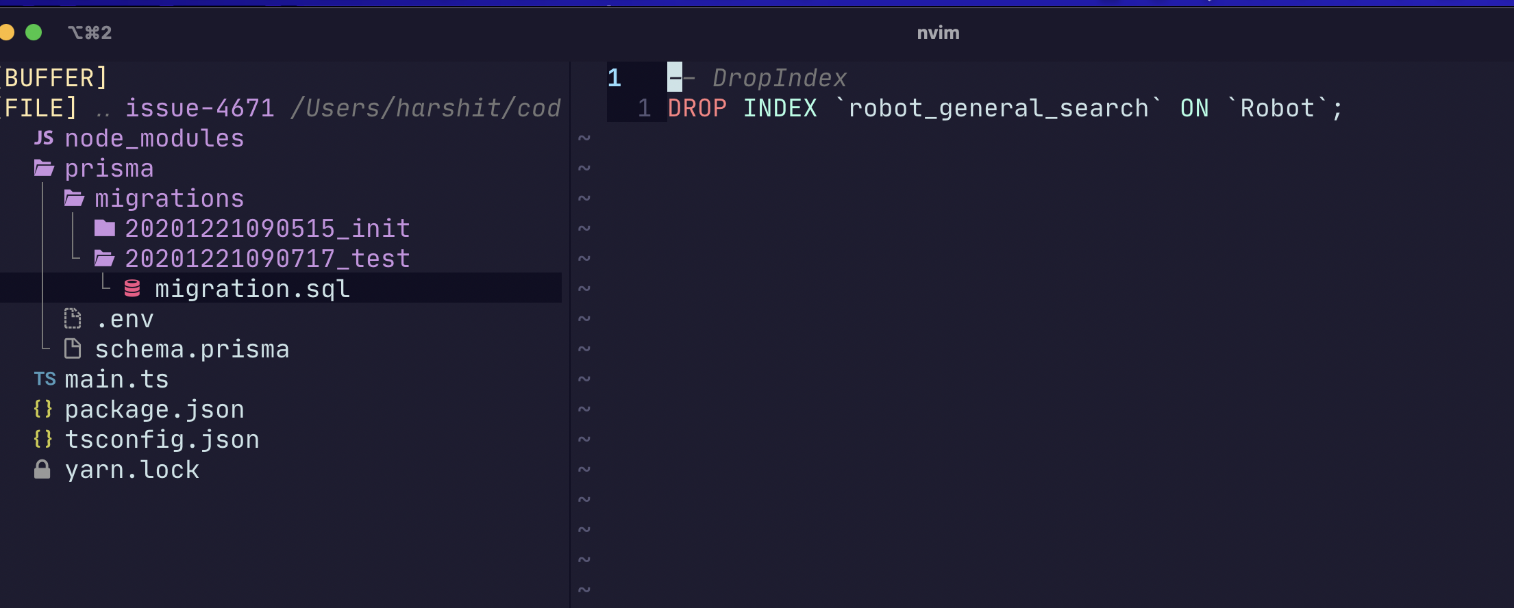 FULLTEXT index is removed everytime running: prisma migrate save ...