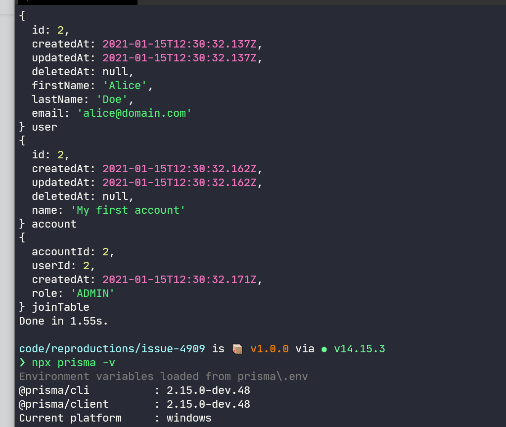 Explicit many-to-many relation doesn't work · Issue #4909 · prisma/prisma · GitHub