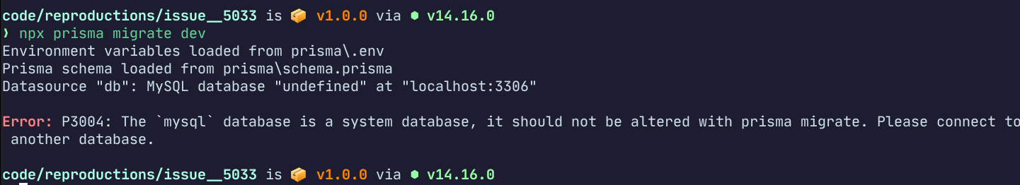 A Database Name Is Required In The Connection String For Mysql · Issue