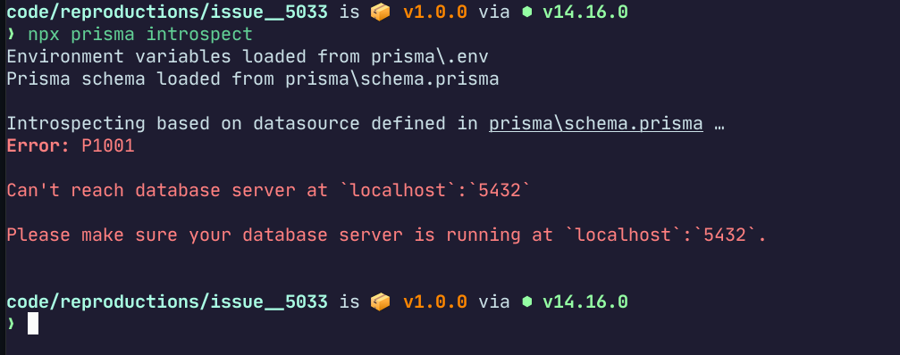 Database Timeout Error Message For Wrong Port · Issue 1824 · Prismaprisma · Github 4403