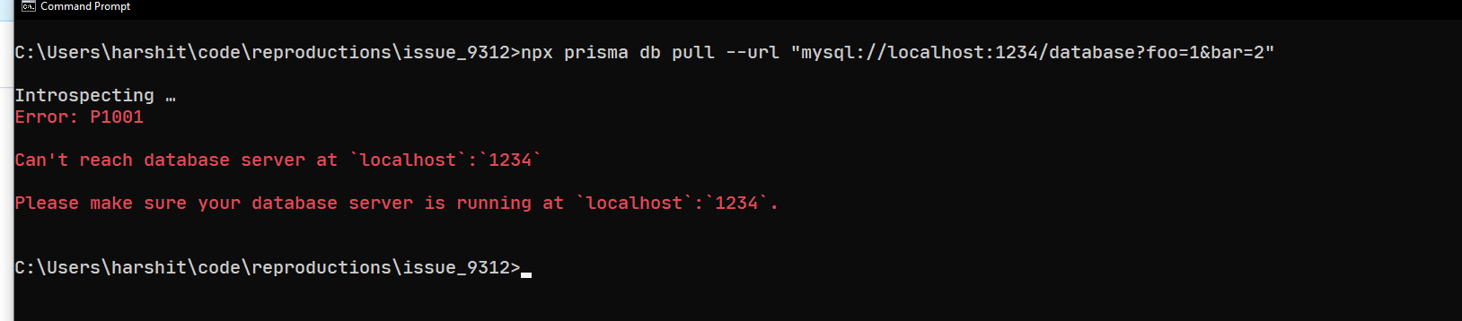 `db Pull Url` With Connection String Containing `and` Leads To Unexpected Executed Of Query