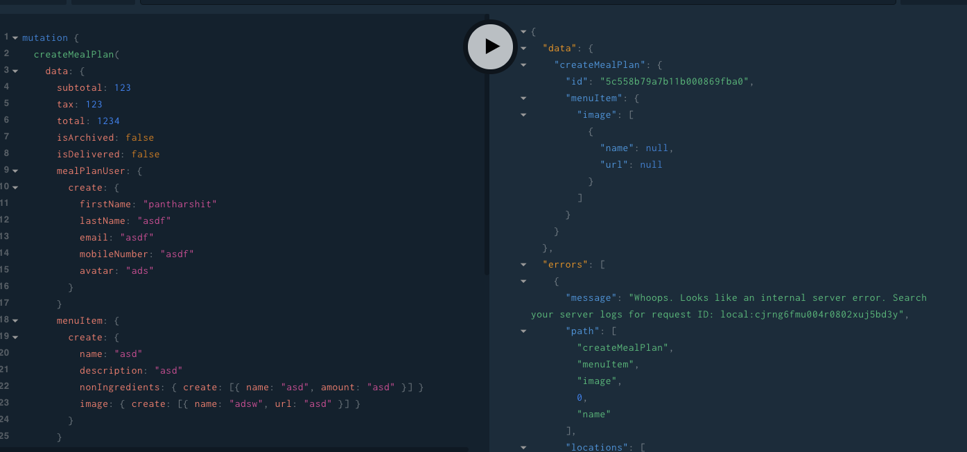Nested @embedded create mutation throwing error when the embedded items ...