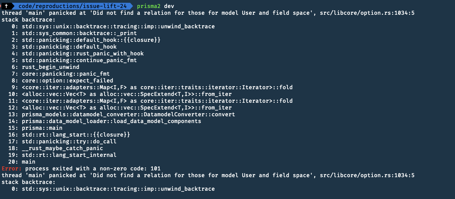 Prisma2 [ Did not find a relation for models ] · Issue #24 · prisma/migrate · GitHub