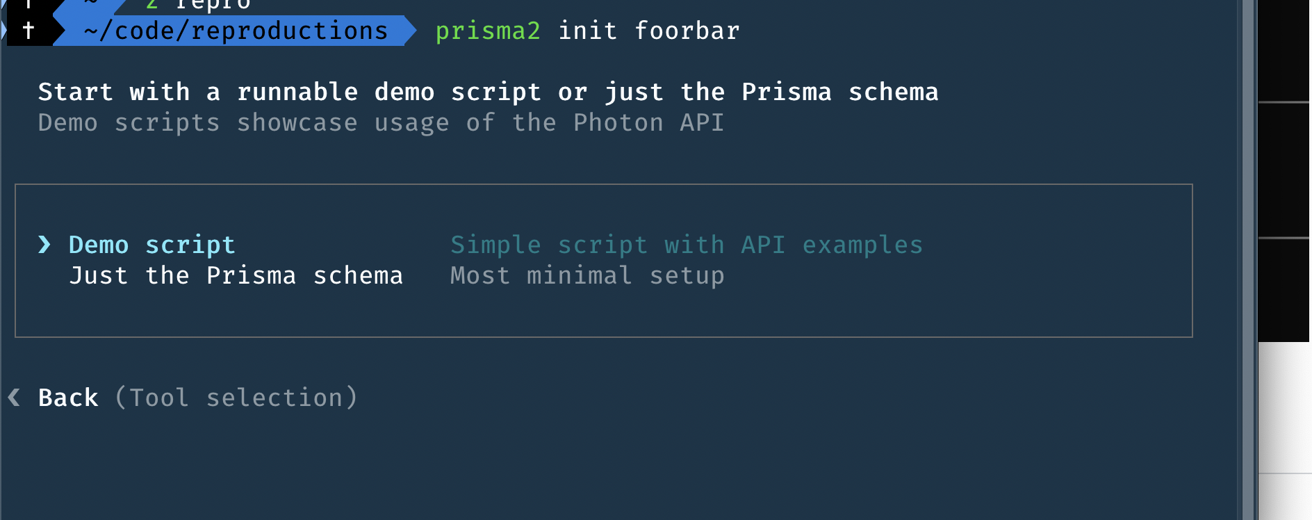 `init`: Wrong "Back" detail · Issue #499 · prisma/prisma · GitHub