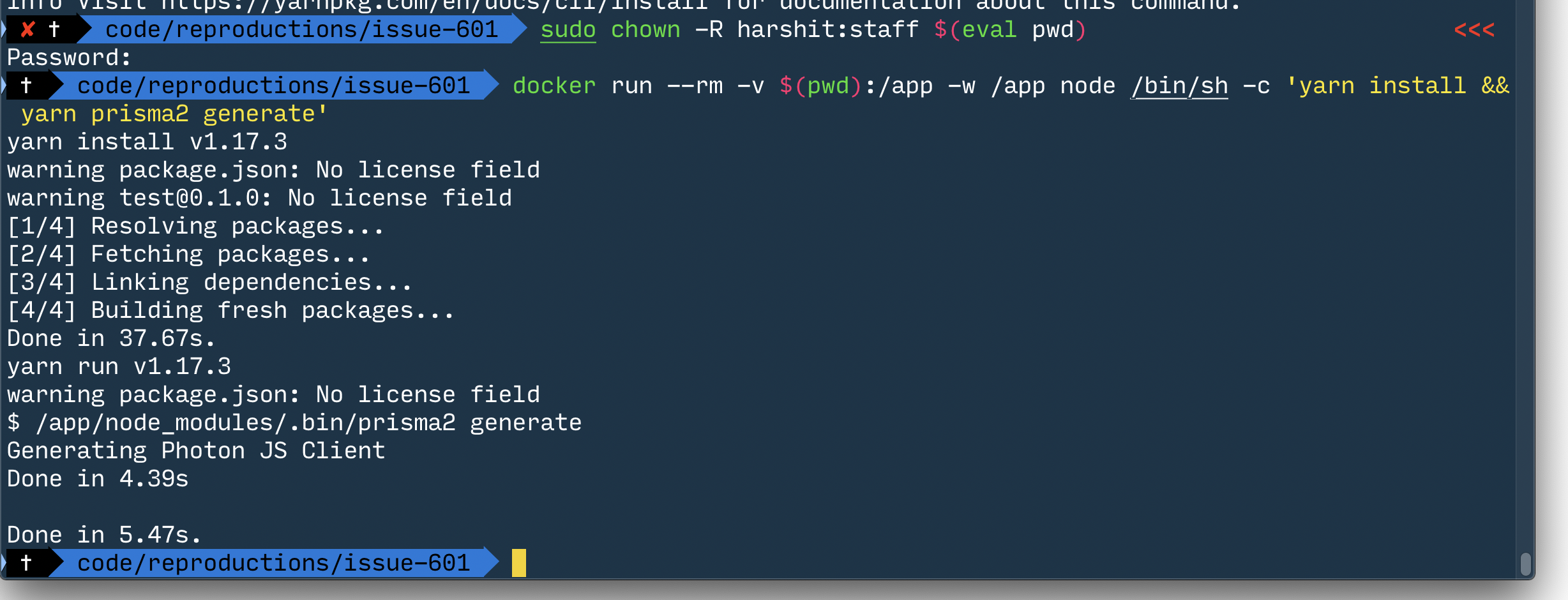 query-engine and migration-engine executable bit missing in Docker container · Issue #601 ...